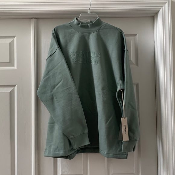 Essentials | Sweaters | Essentials Fear Of God Green Crewneck | Poshmark